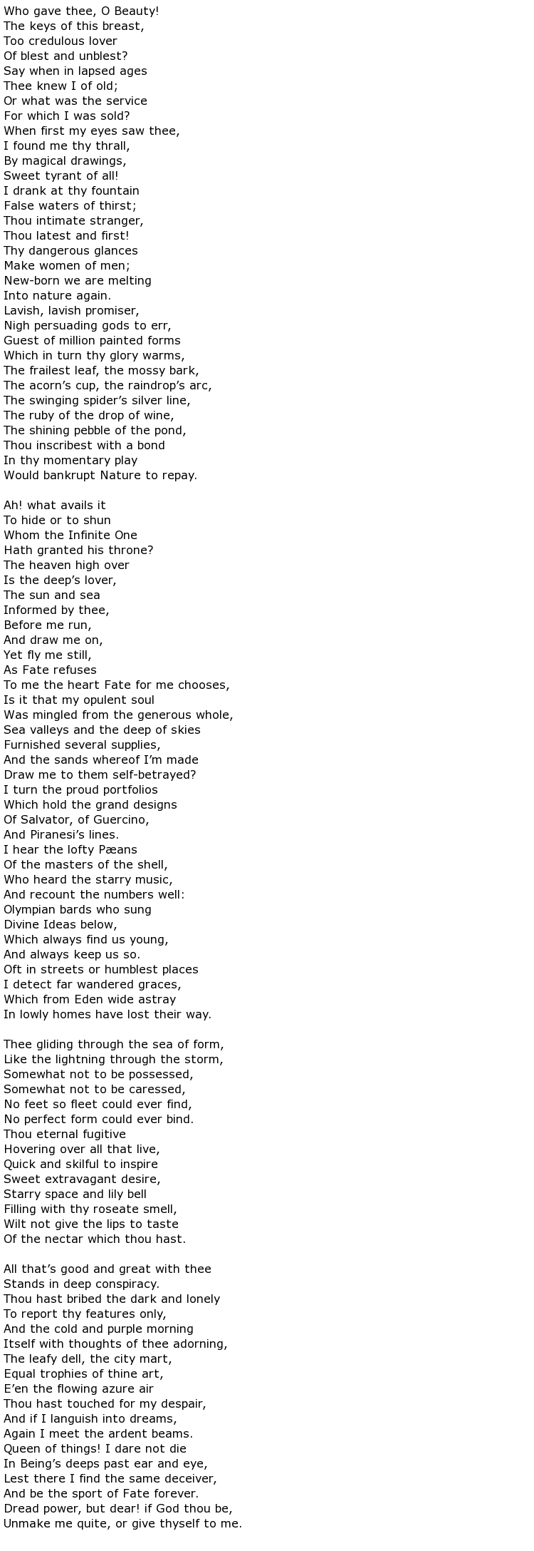 Ralph Waldo Emerson | Poems Now