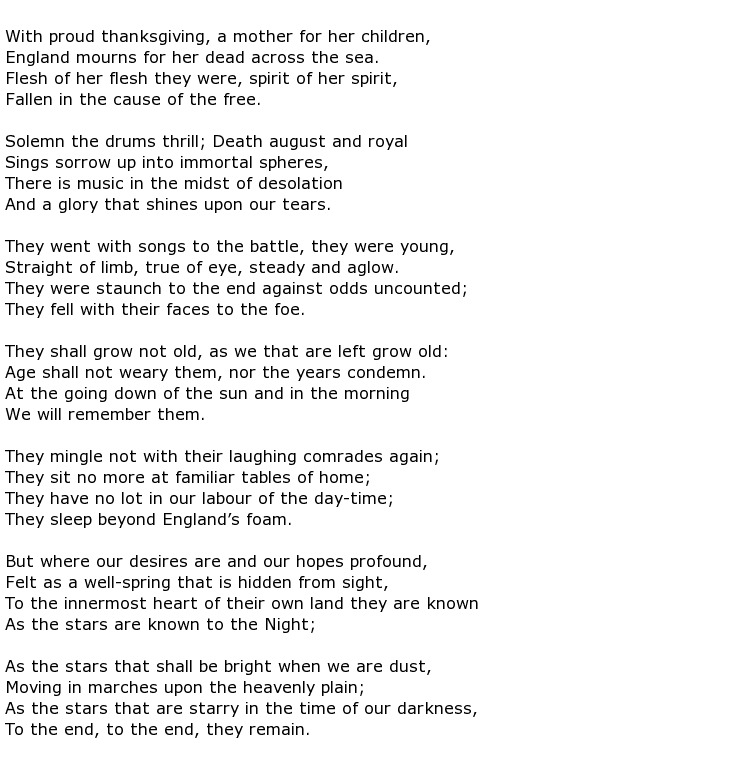 Laurence Binyon | Poems Now